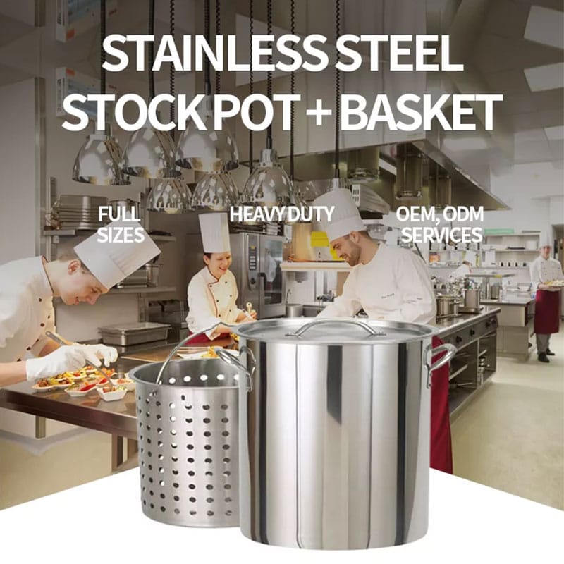 Stainless steel crawfish seafood boiling pot + basket set - Xiangsheng ...