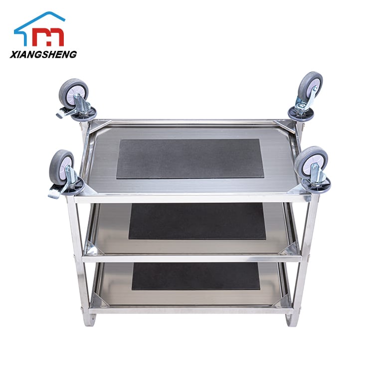 2, 3 Tiers Square Tube Utility Trolley Cart