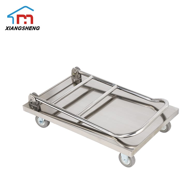 Foldable Hand push platform trolley cart